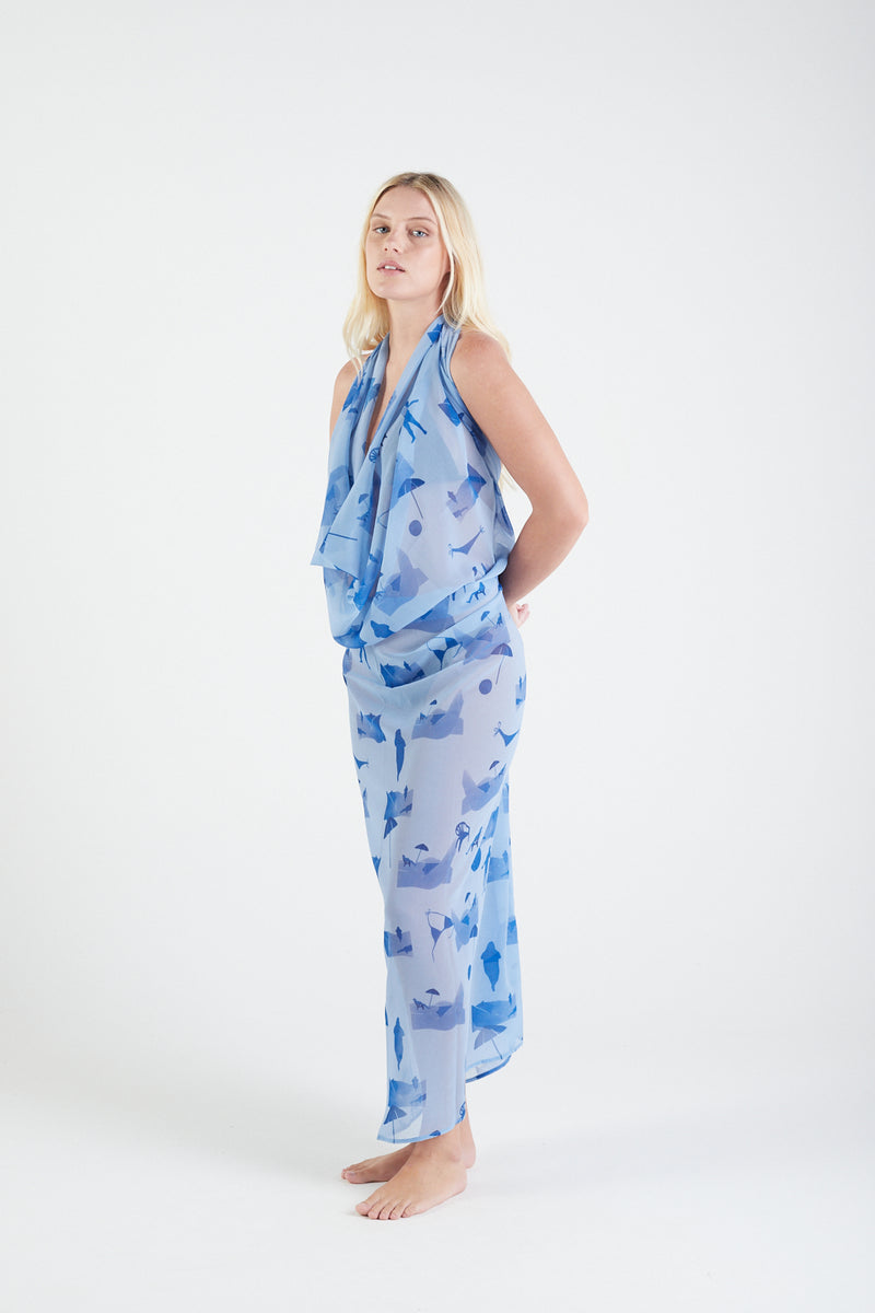 Pareo Beach Please Azul Feminino | leve e sofisticado – PARIOCA RIO DE ...